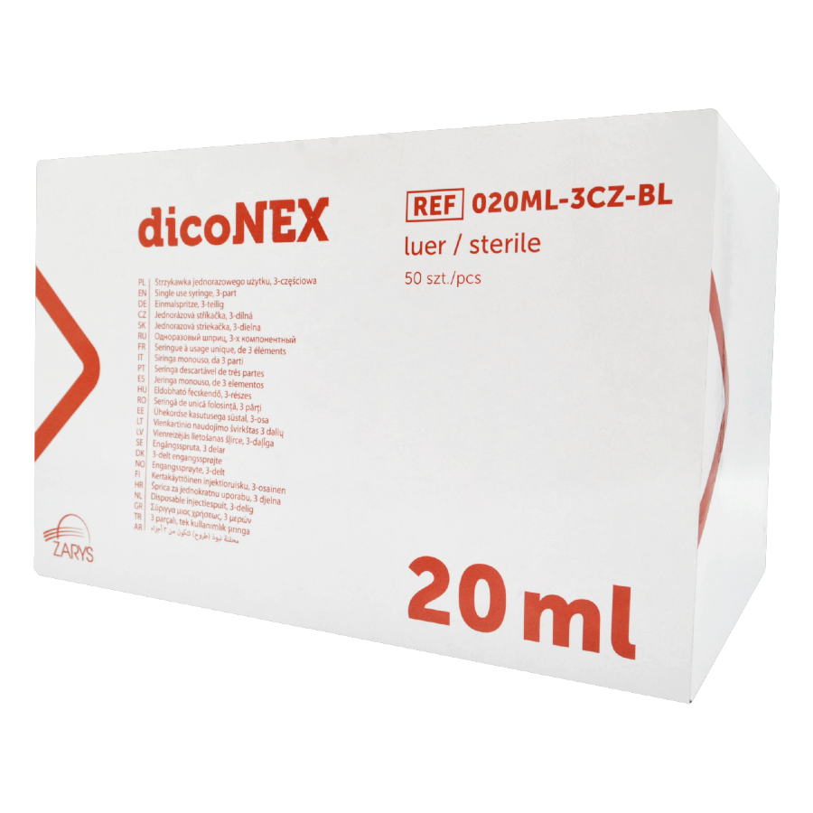dicoNEX Strzykawka 3-częściowa luer 20ml - 1 szt. - Sklep medyczny ...