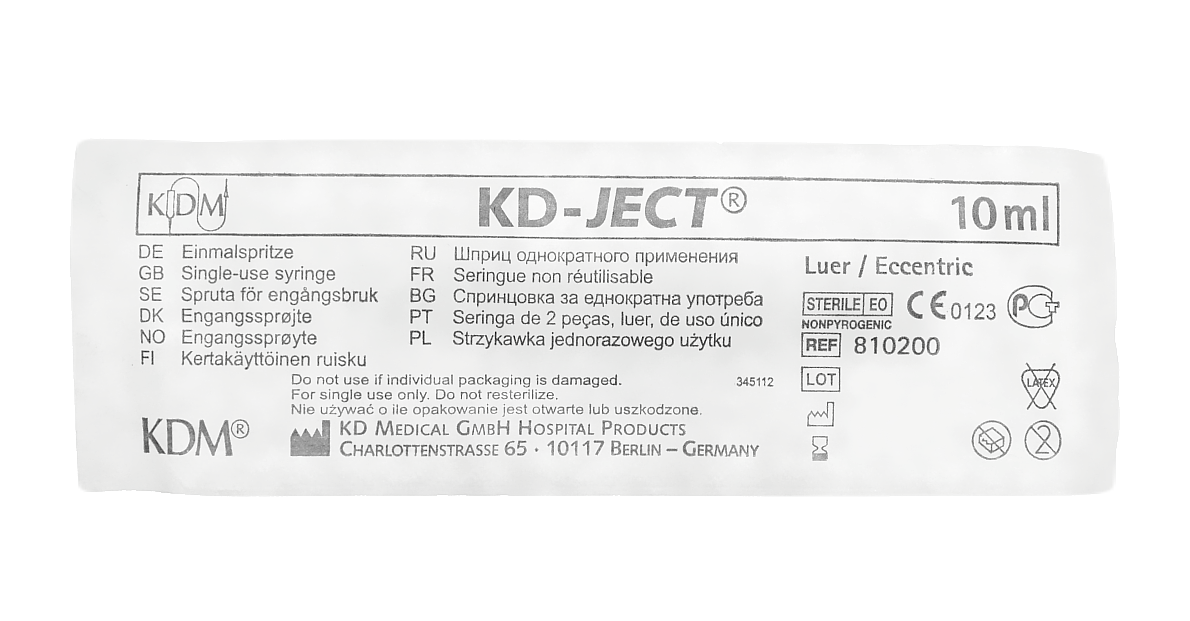 KD-JECT® Strzykawka 10ml 2-częściowa LUER - 100 szt. - Sklep medyczny ...